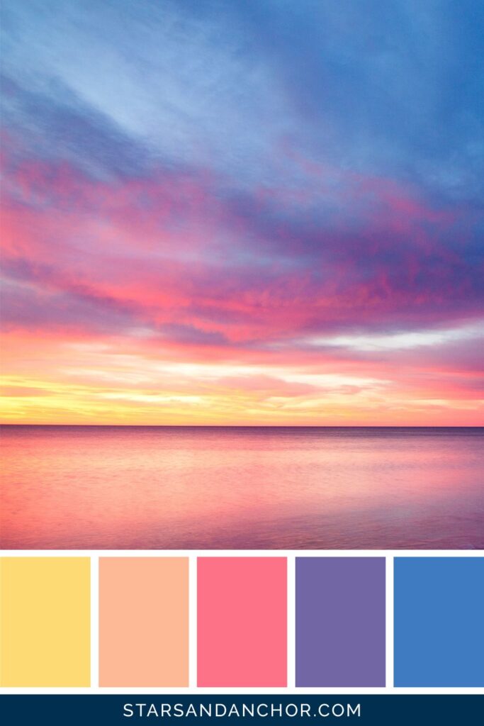 6 Beautiful Beach Sunset Color Palettes - Stars & Anchor